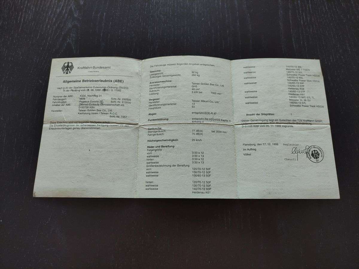 Erstaunlich Betriebserlaubnis Fr Roller Fotos